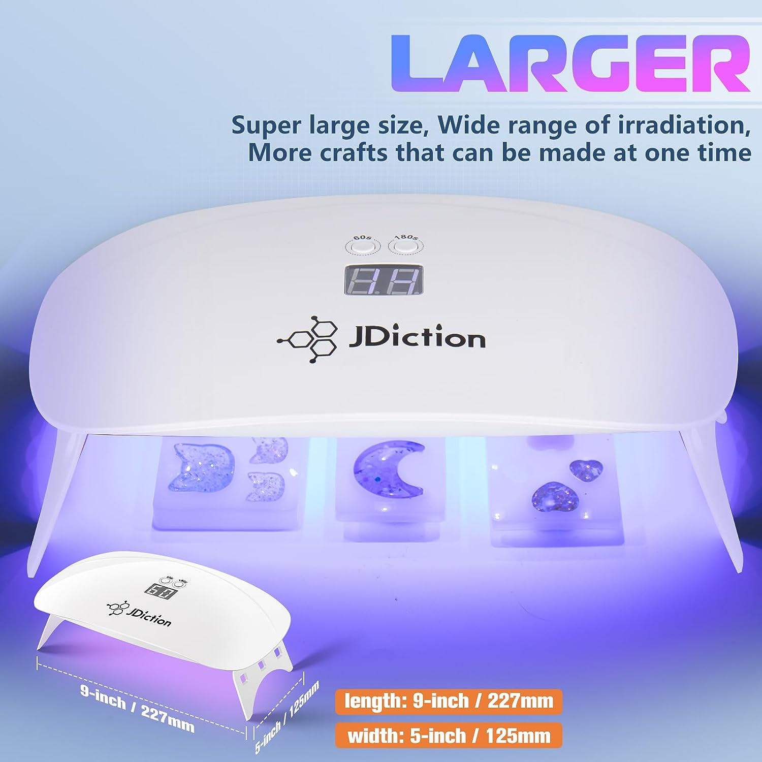 JDiction UV Light for Resin - Super Large Size & Higher Power Lightwei
