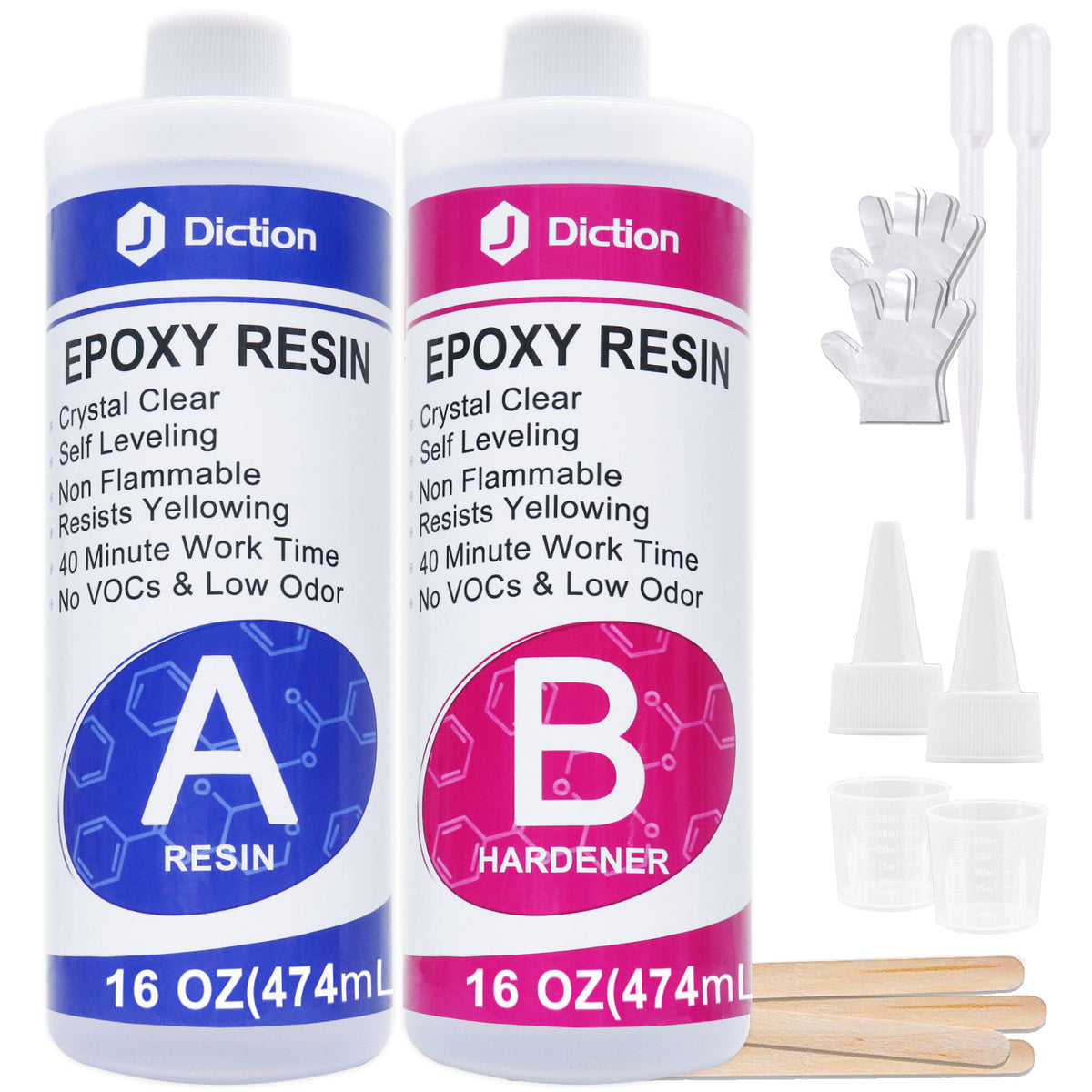JDiction Crystal Clear Epoxy Resin Kit - 32oz